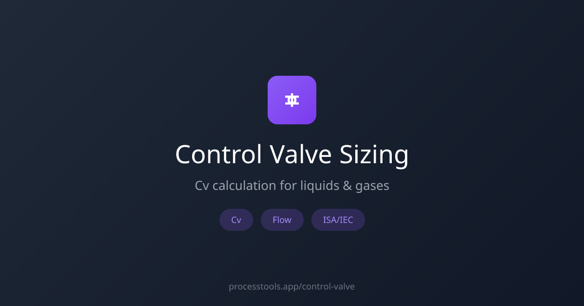 Control Valve Sizing Calculator | Cv Calculation - ISA IEC 60534 ...